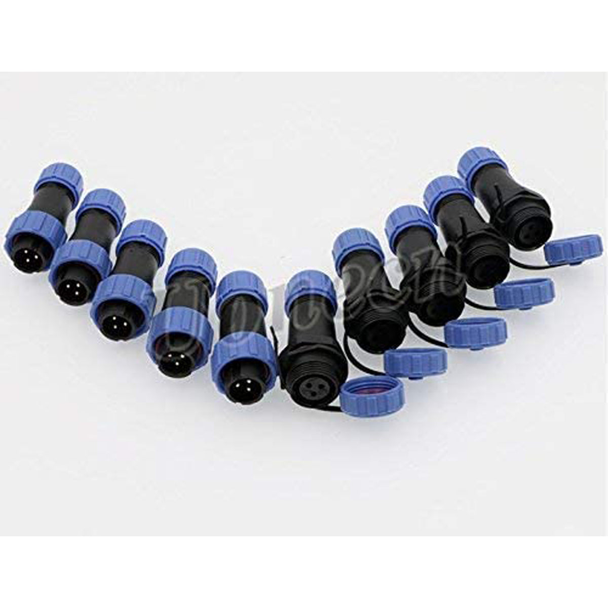 SP13 IP68 Waterproof 3 Pin Power Plug Connector 5 Set Circular Kit Mal ...